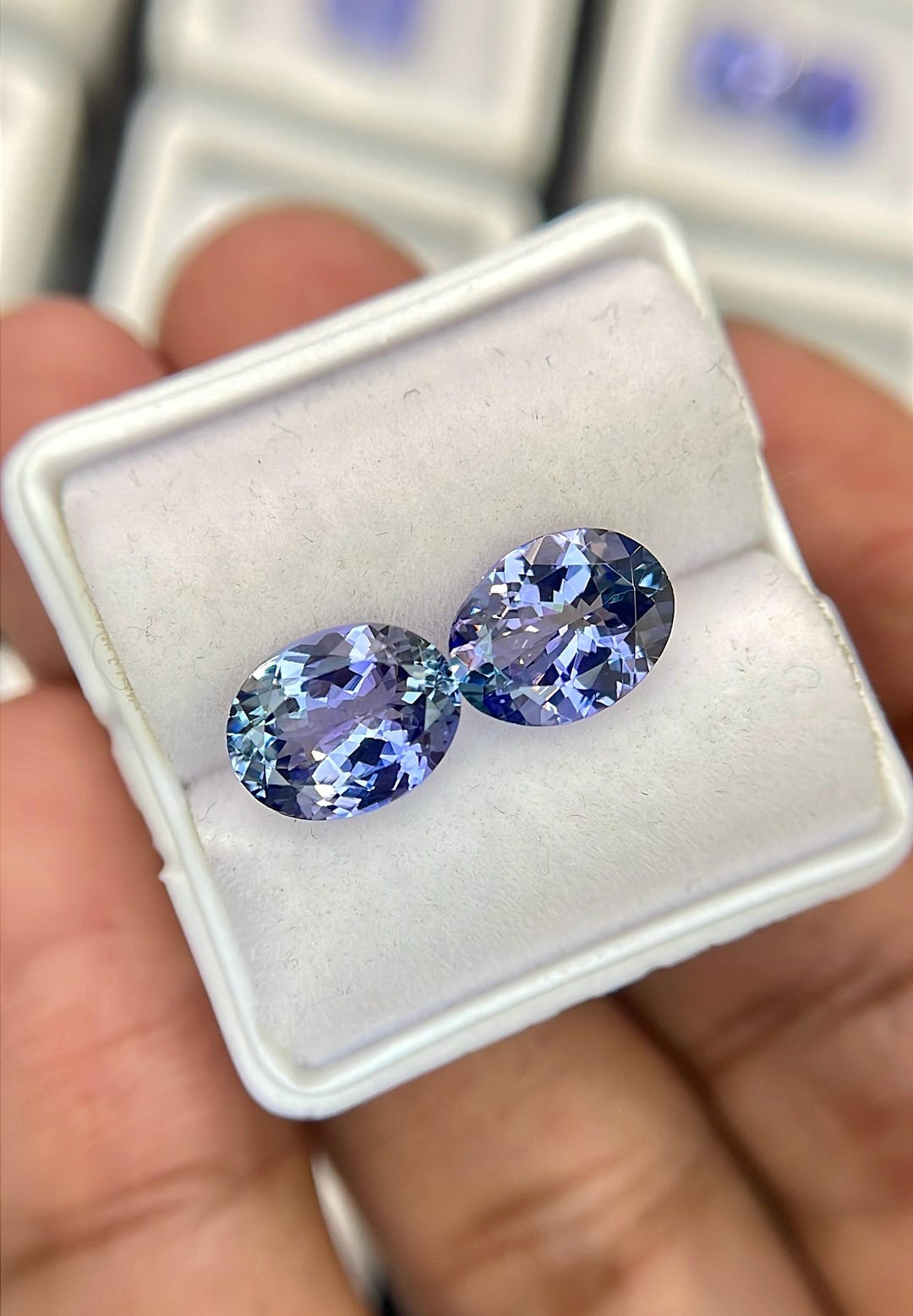 Mermaid Colour Natural Tanzanite 9x7 Mm Oval Pair Cut Faceted Loose ...