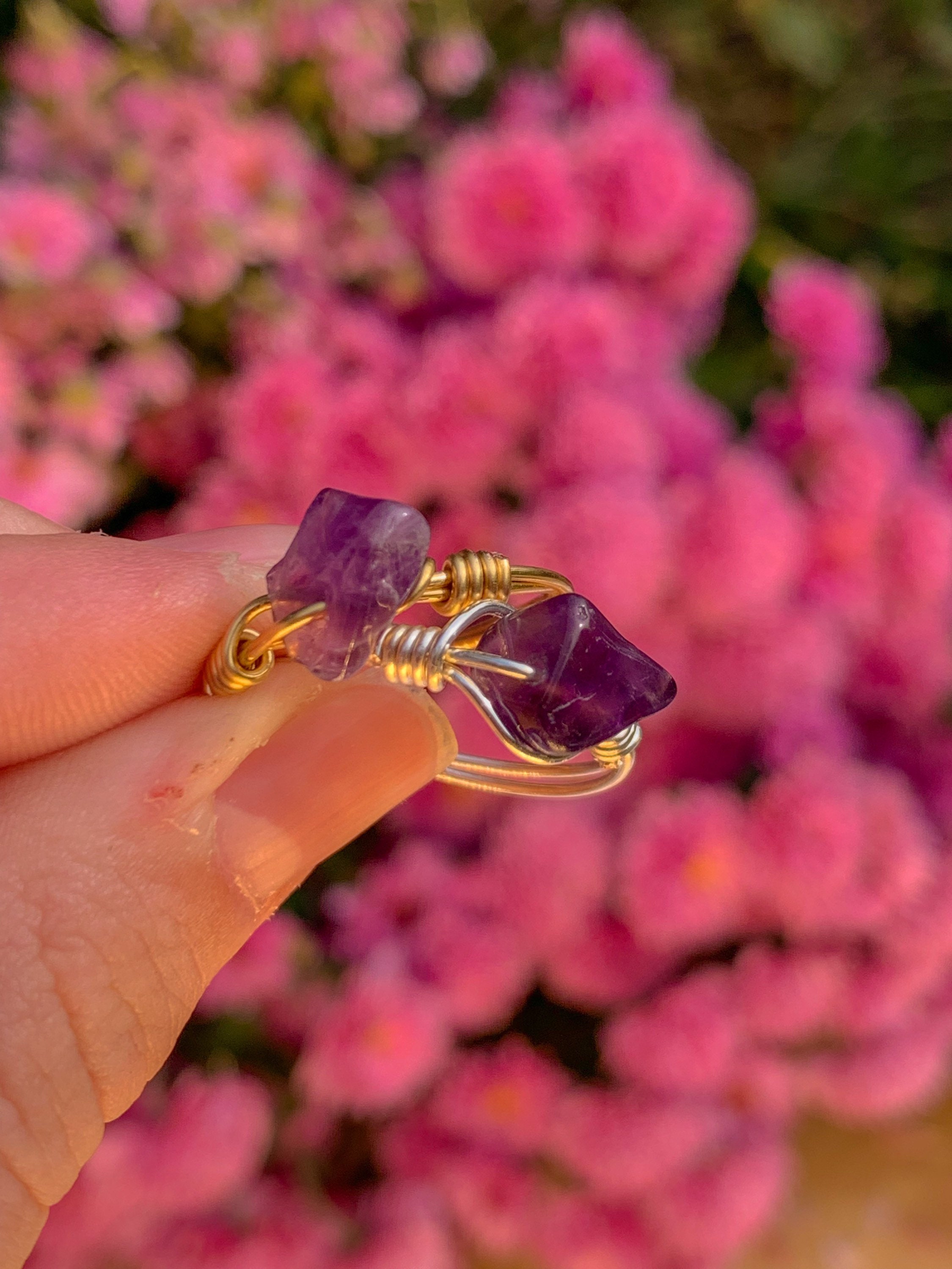 Amethyst Crystal Ring - Etsy