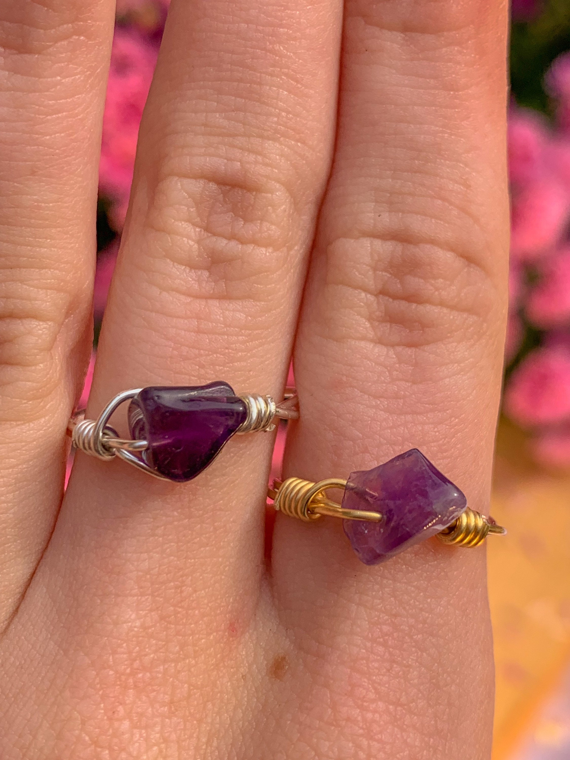 Amethyst Crystal Ring - Etsy
