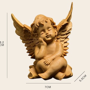 Cupid Statuewooden Sculptureloving Angelkind Wing Love Holy - Etsy