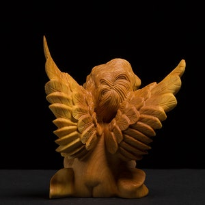 Cupid Statuewooden Sculptureloving Angelkind Wing Love Holy - Etsy