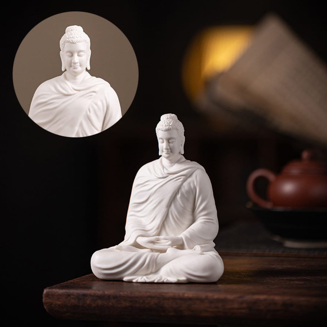 Ceramic Western Buddha Statue Amitabha Bodhisattva, Home Worship Decor ...