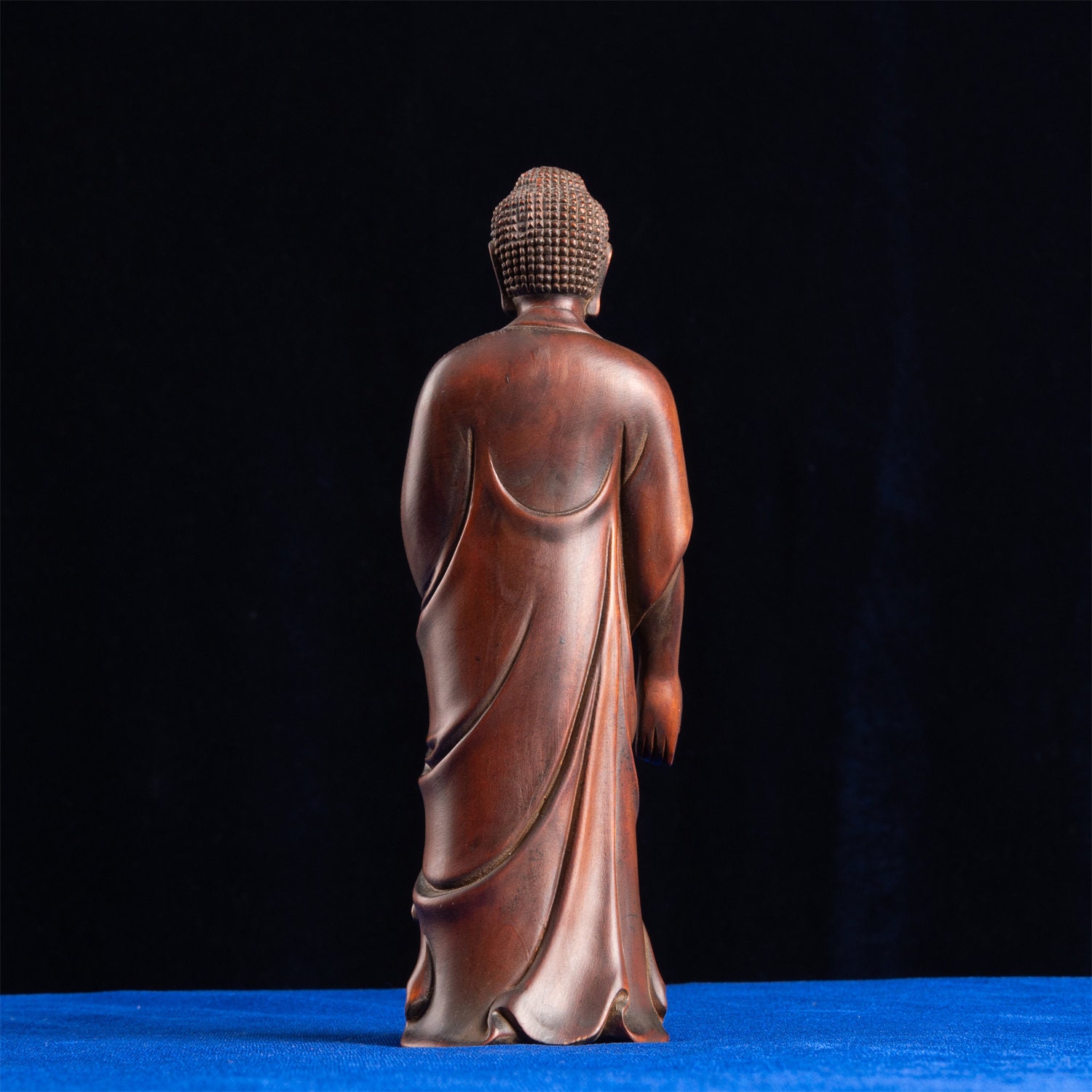 Standing Buddha Wooden Statue Handcrafted Retro Sculpture of - Etsy