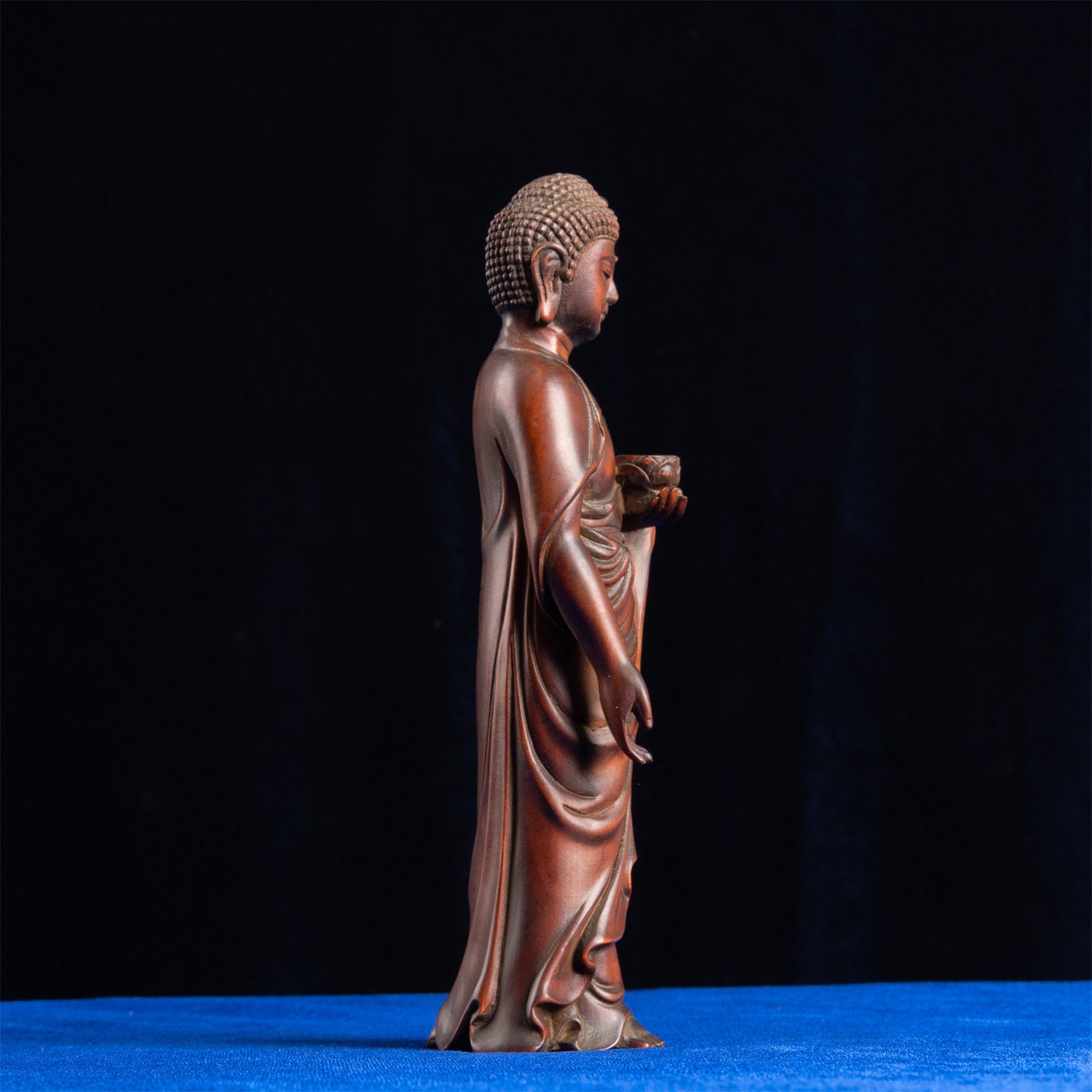 Standing Buddha Wooden Statue Handcrafted Retro Sculpture of - Etsy