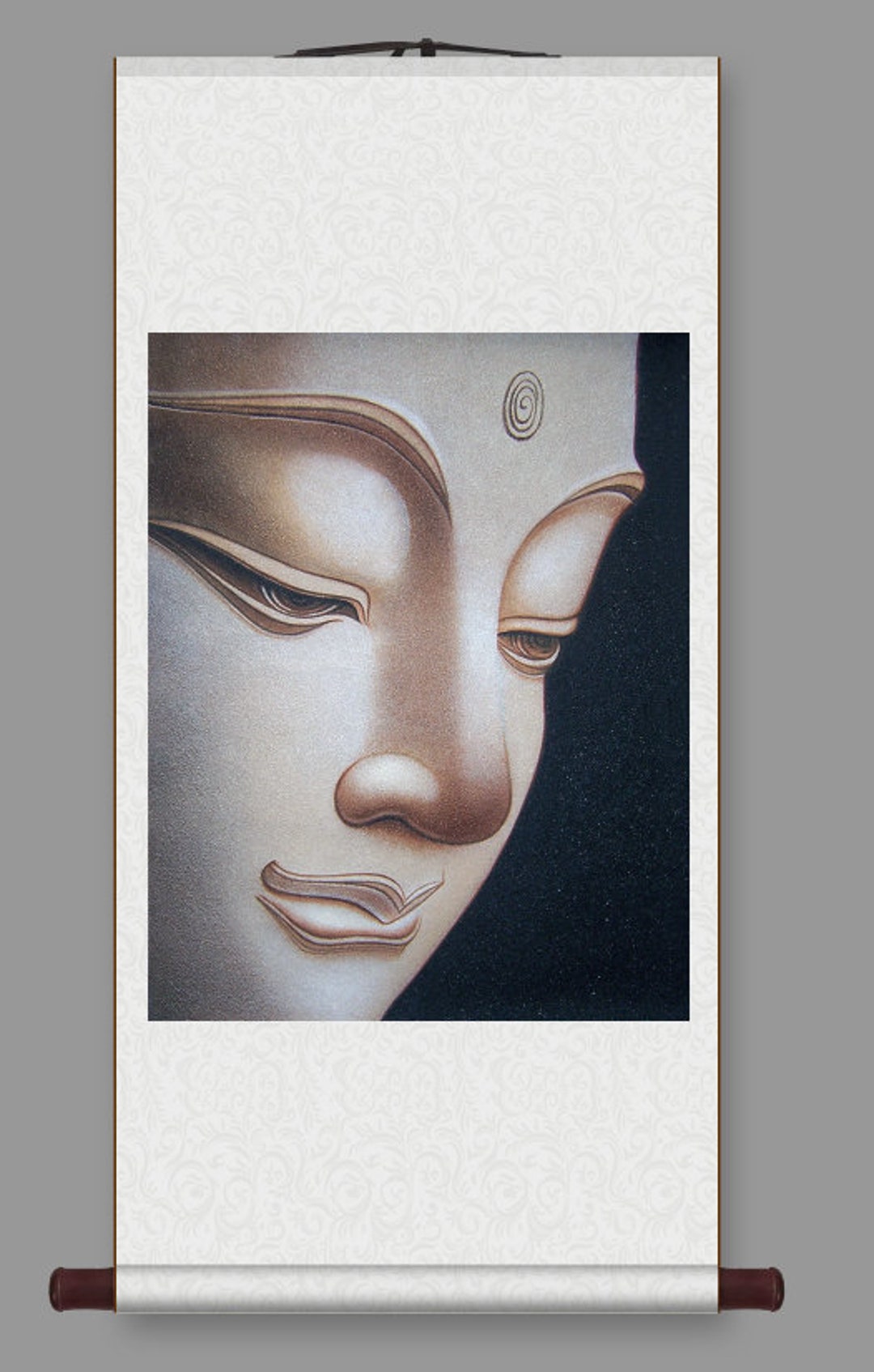 Zen Buddha Wall Scroll New Chinese Style High-definition Printed Silk ...