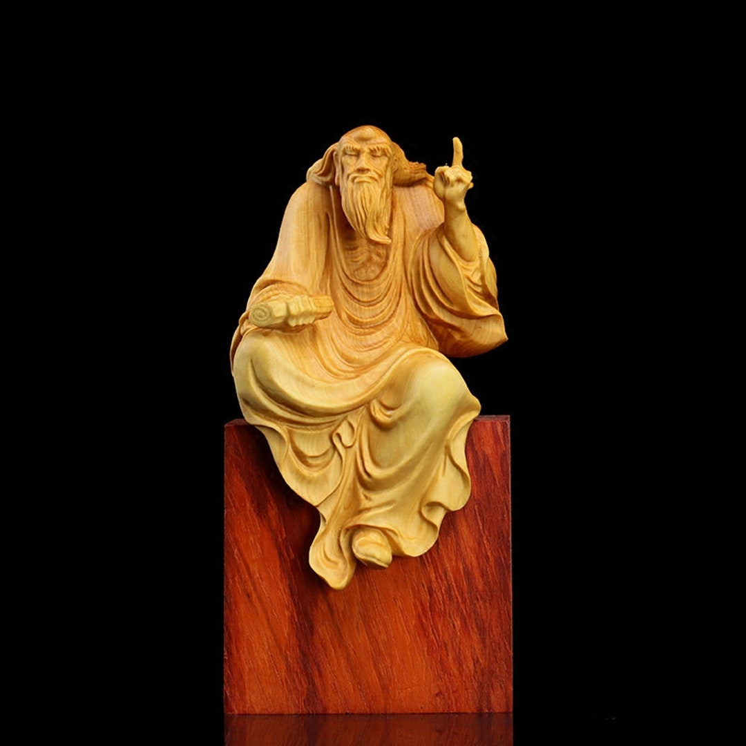 Laozi Philosopher Wood Statue Collection Zen Art Sculpture - Etsy