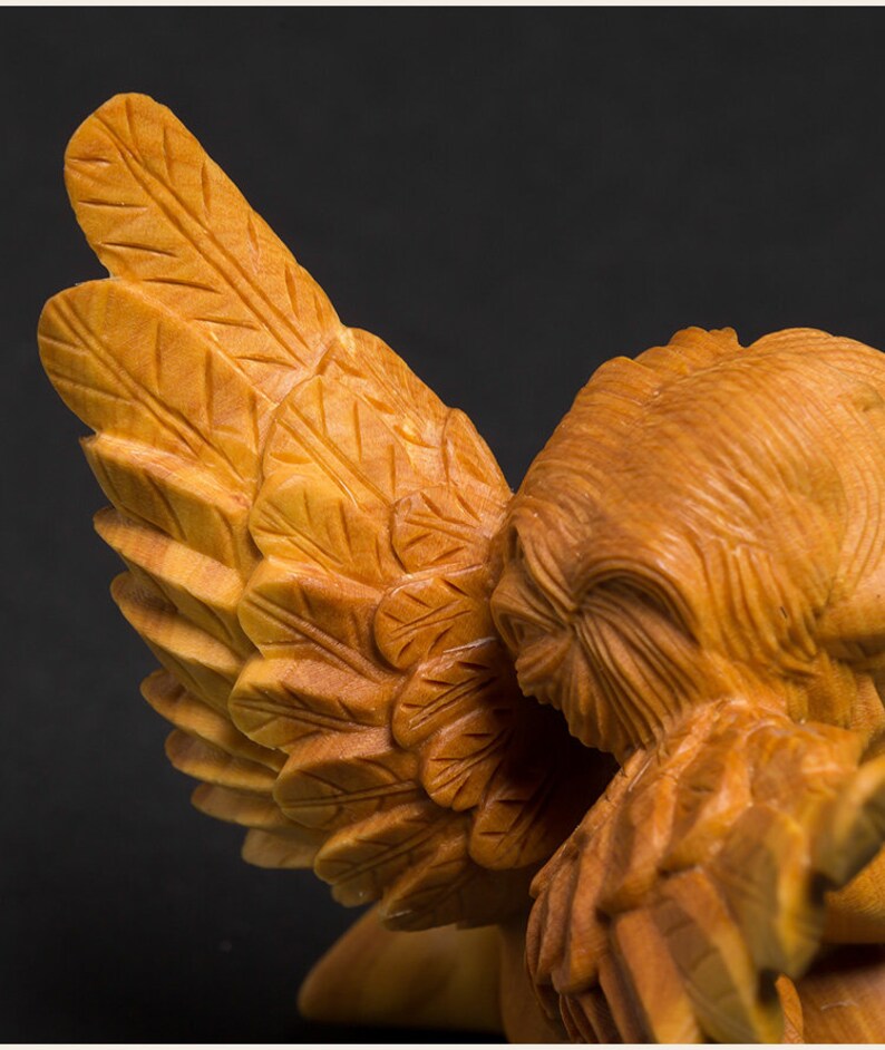 Cupid Statuewooden Sculptureloving Angelkind Wing Love Holy - Etsy