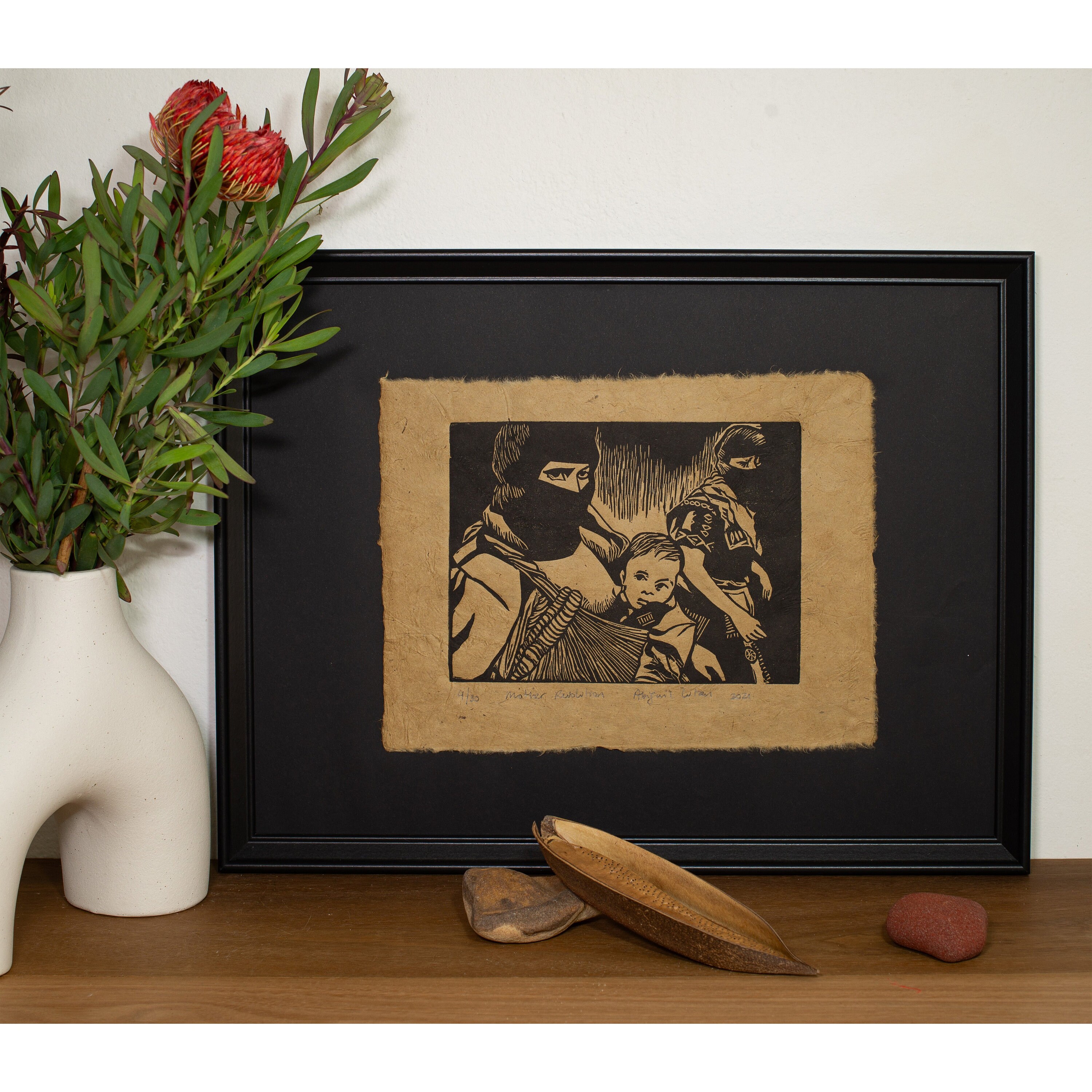 Mother Revolution Linocut Print / Wall Art Print / Original Linocut ...