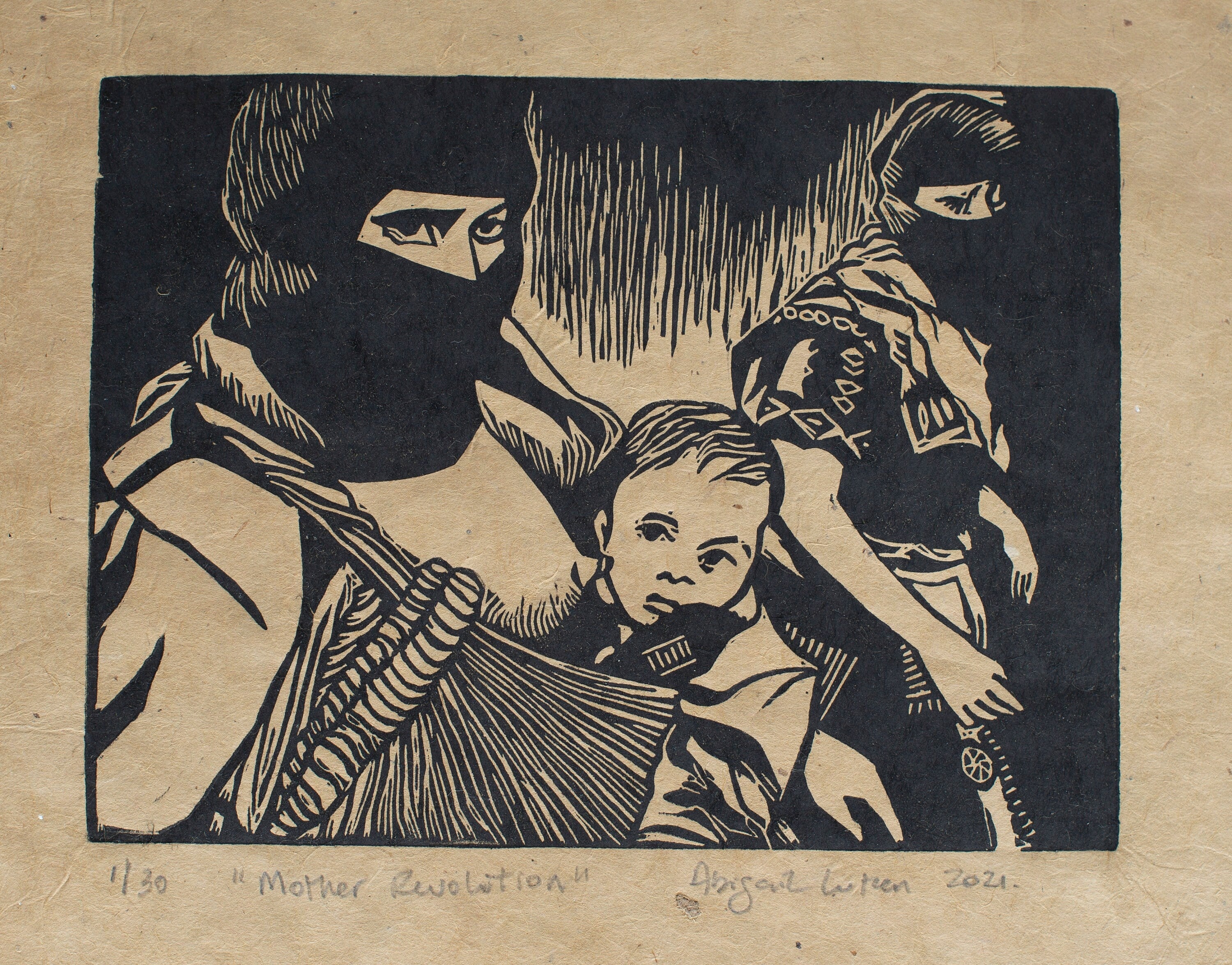 Mother Revolution Linocut Print / Wall Art Print / Original Linocut ...