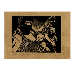 Mother Revolution Linocut Print / Wall Art Print / Original Linocut ...