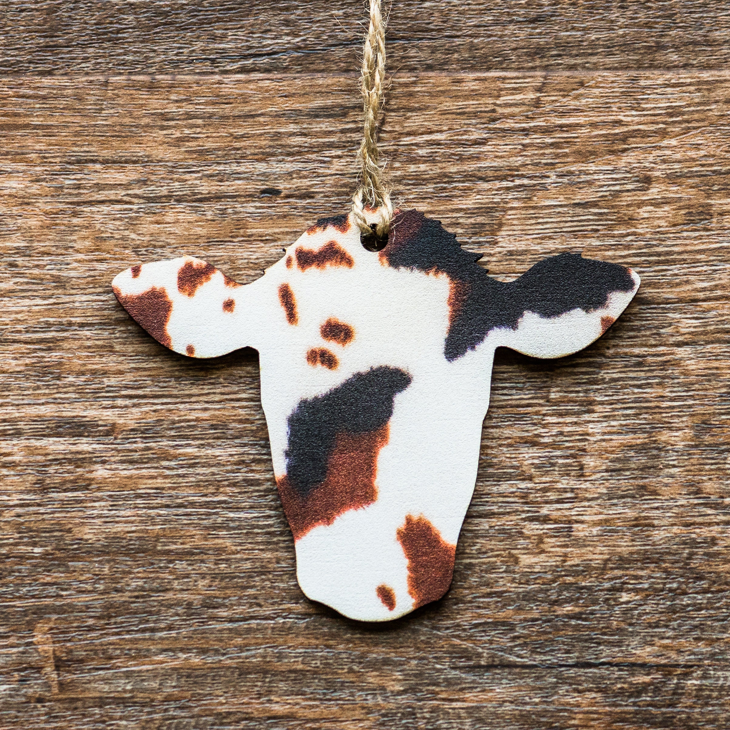 Cow Car Charm Hanging Cow Accessories for Car Wood Cow Print Cow Hanger ...