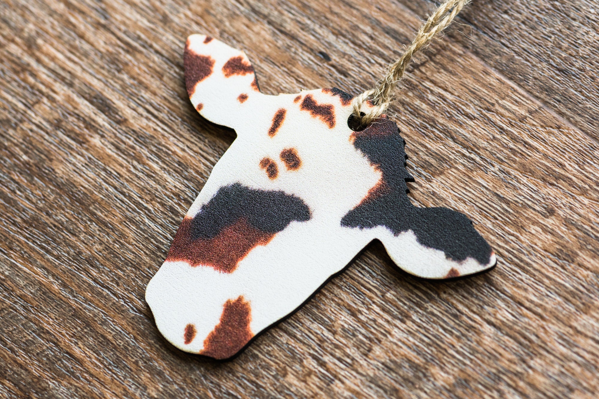 Cow Car Charm Hanging Cow Accessories for Car Wood Cow Print Cow Hanger ...