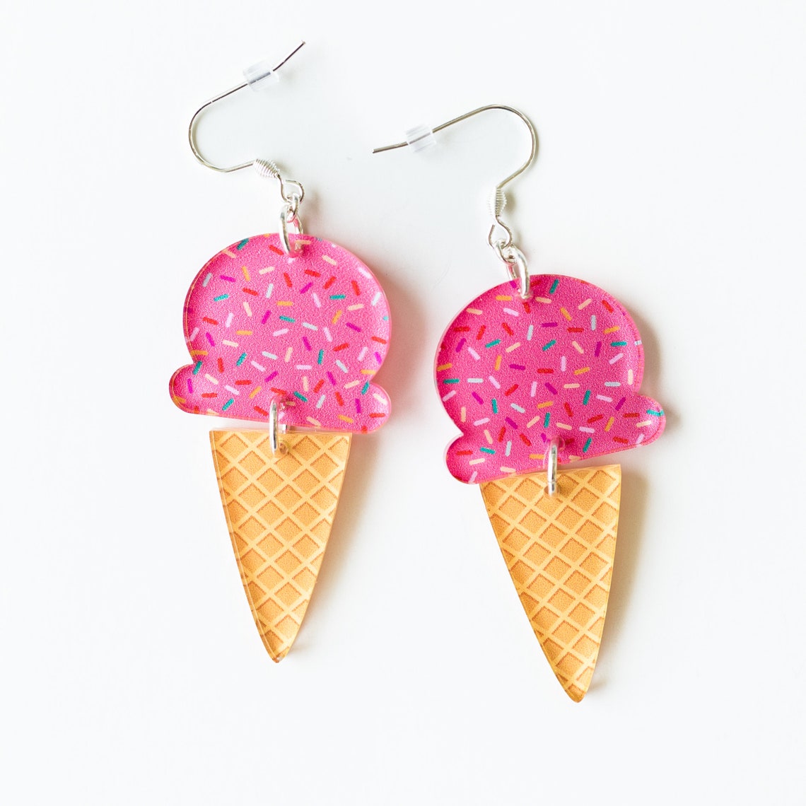 Large Ice Cream Earrings, Fun Colorful Earrings for Summer, Sprinkles ...
