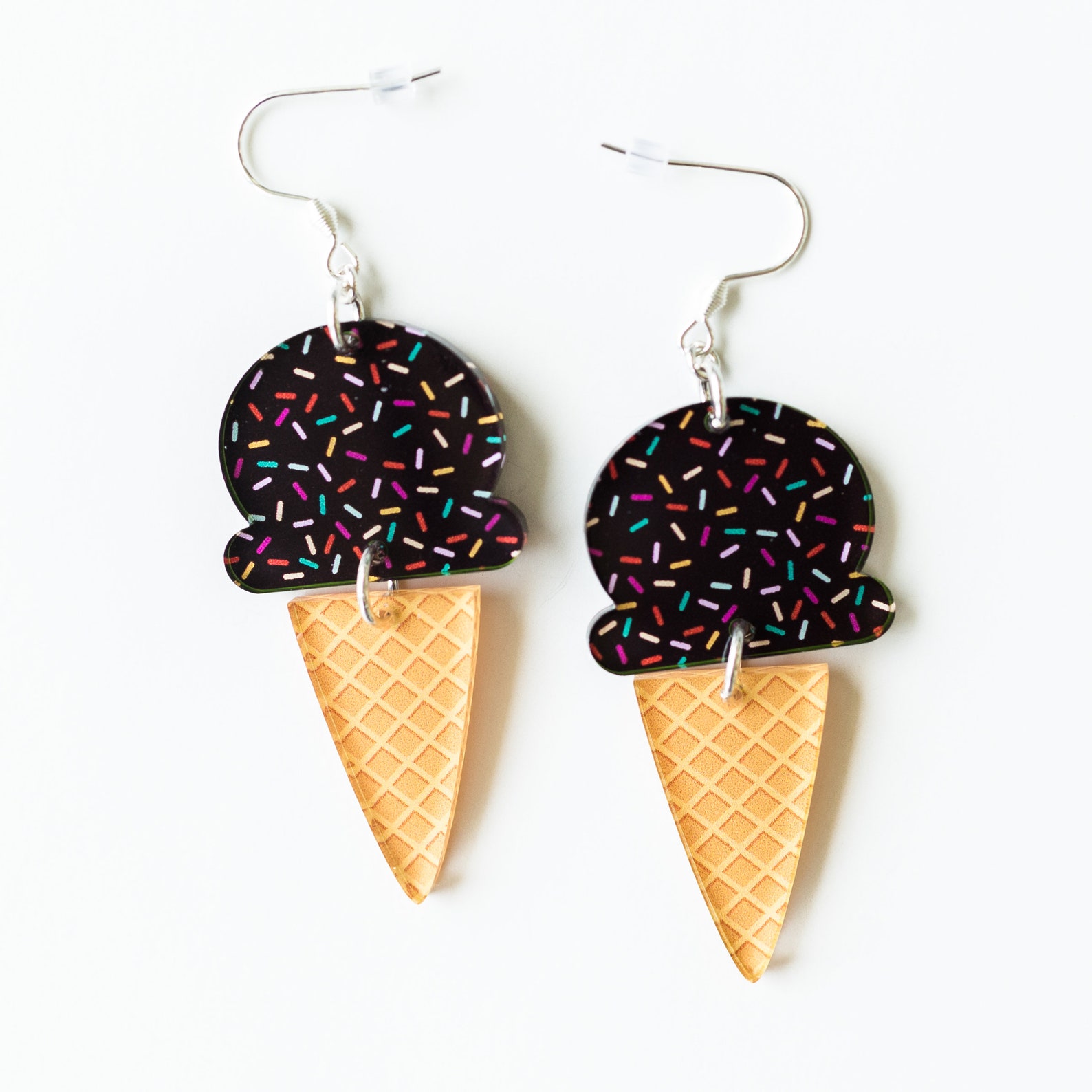 Large Ice Cream Earrings, Fun Colorful Earrings for Summer, Sprinkles ...