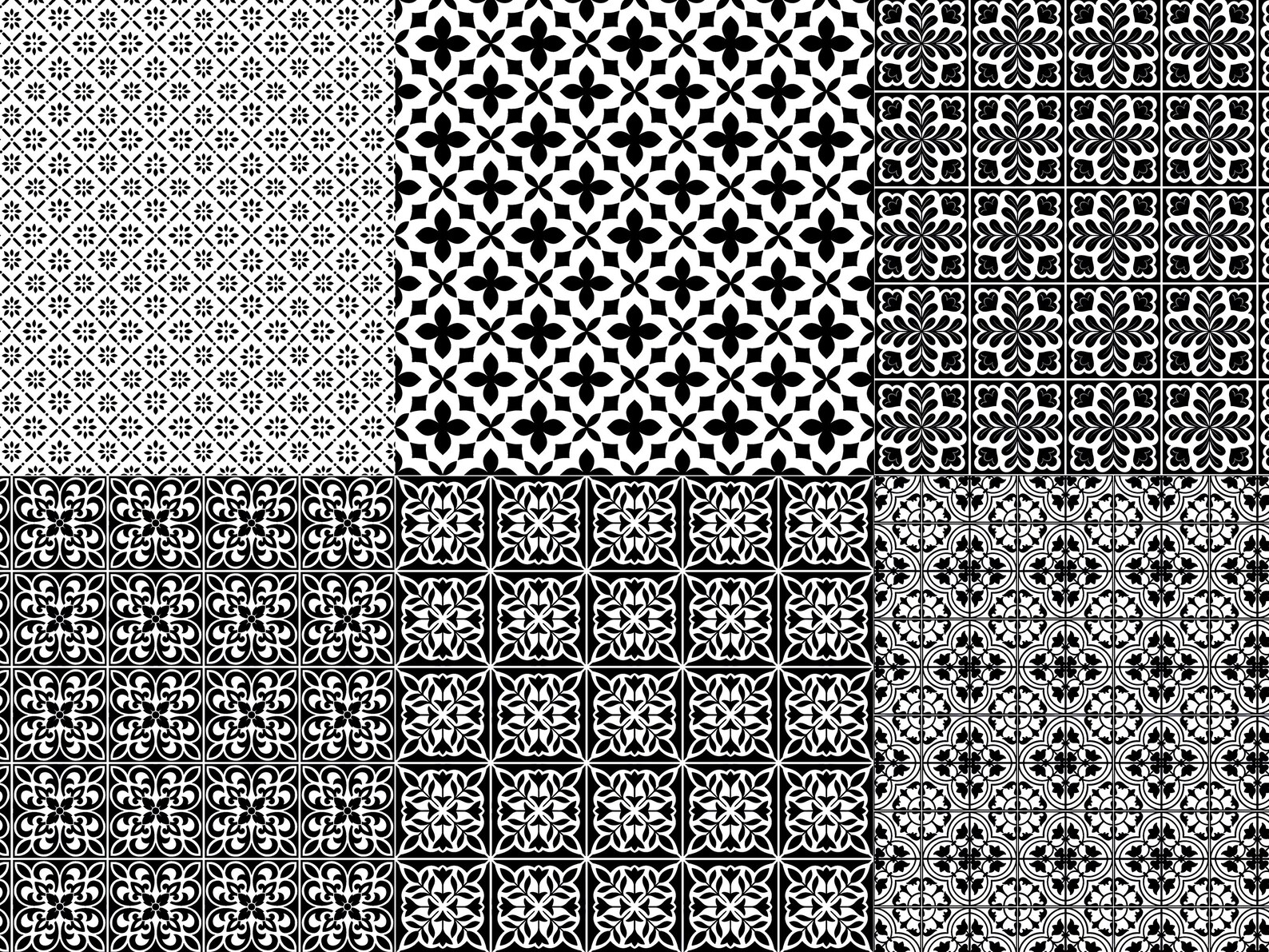 Tile Pattern Procreate Brush Set of 8 - Etsy