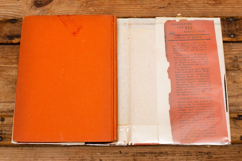 Production for Use by Harold Loeb, Vintage 1936, Hardcover Book with ...