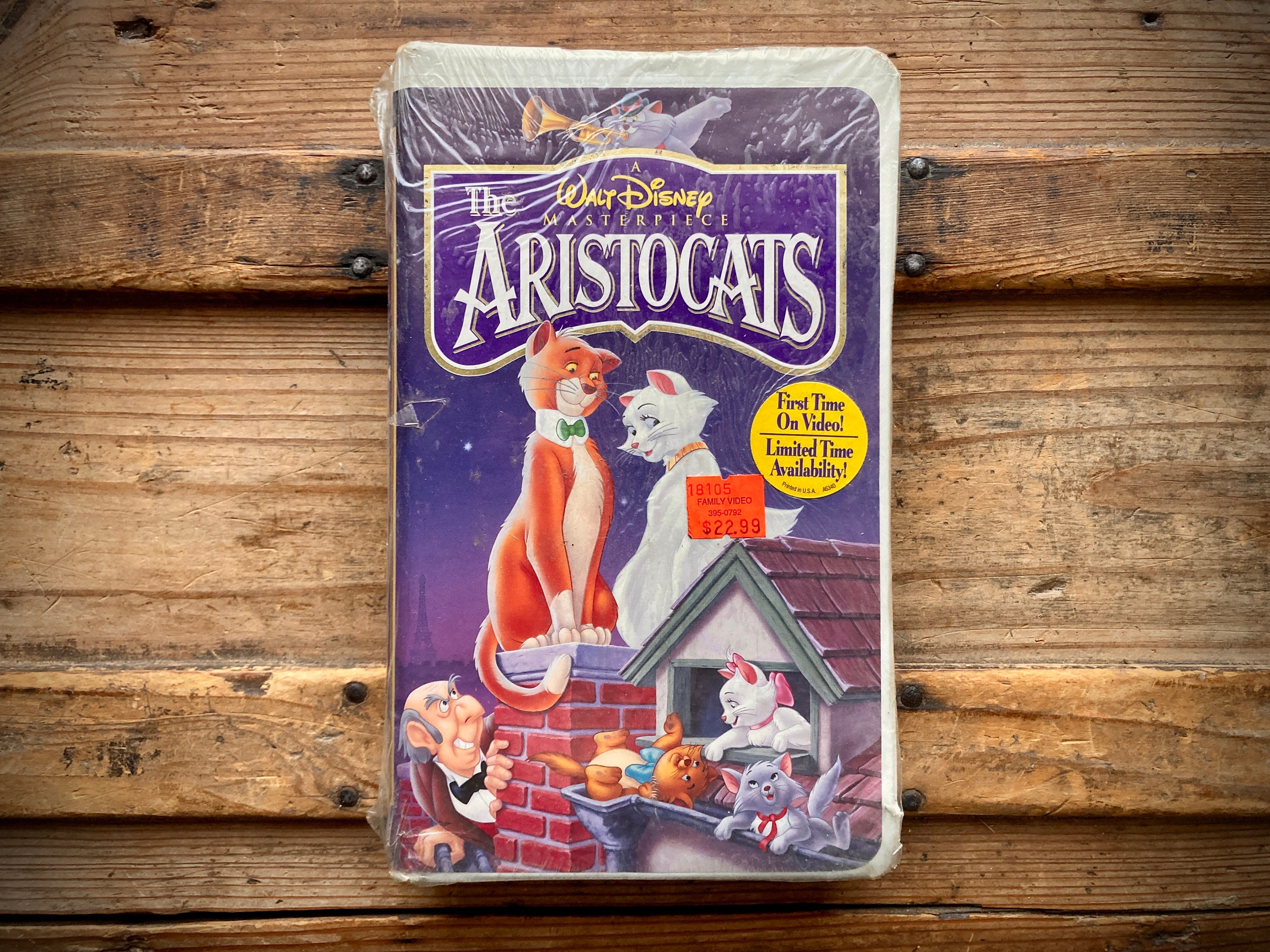 90s SEALED the Aristocats VHS Movie, Walt Disney Classic, Vintage 1996 ...