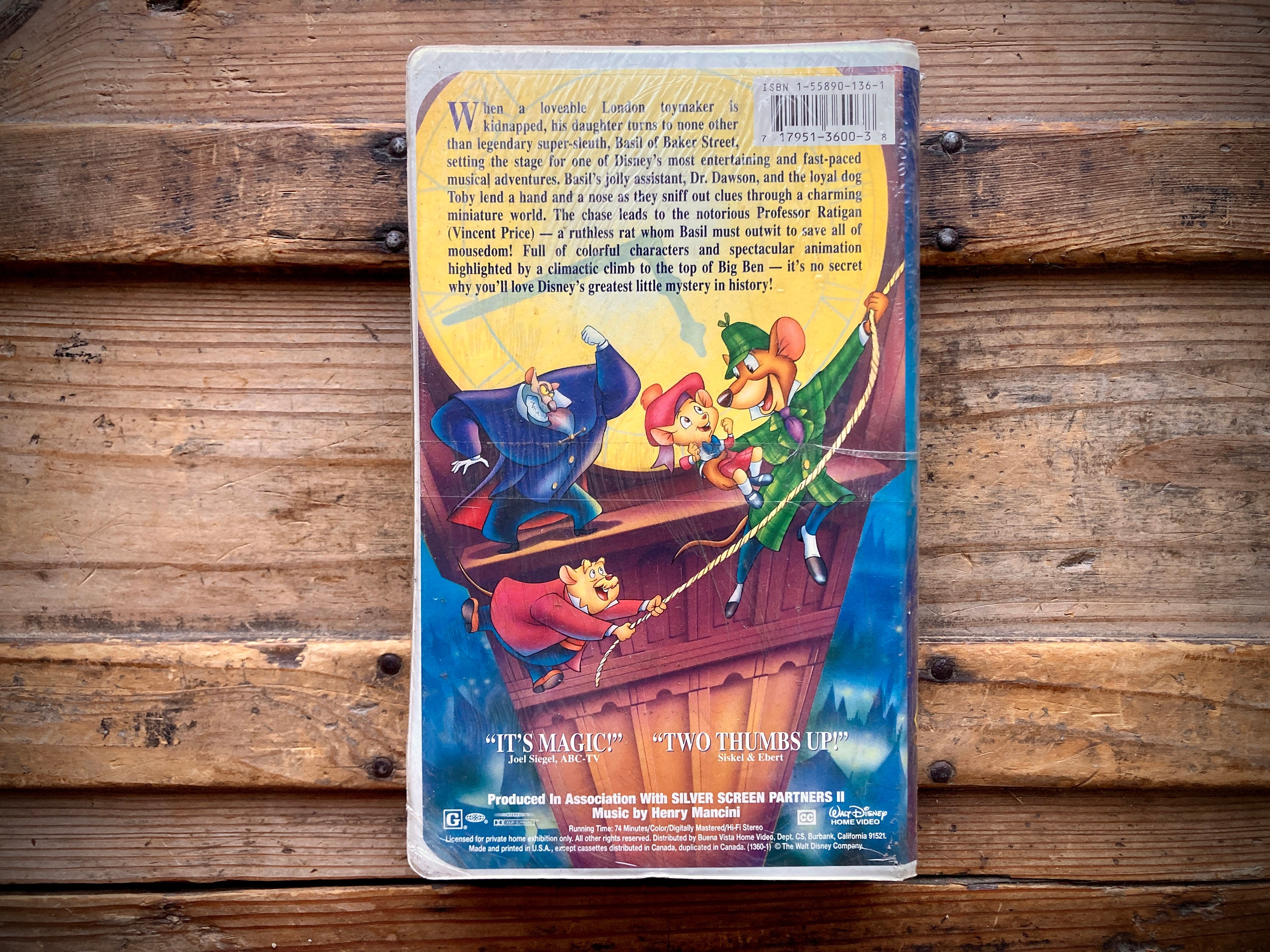 90s SEALED The Great Mouse Detective VHS Movie Walt Disney - Etsy México
