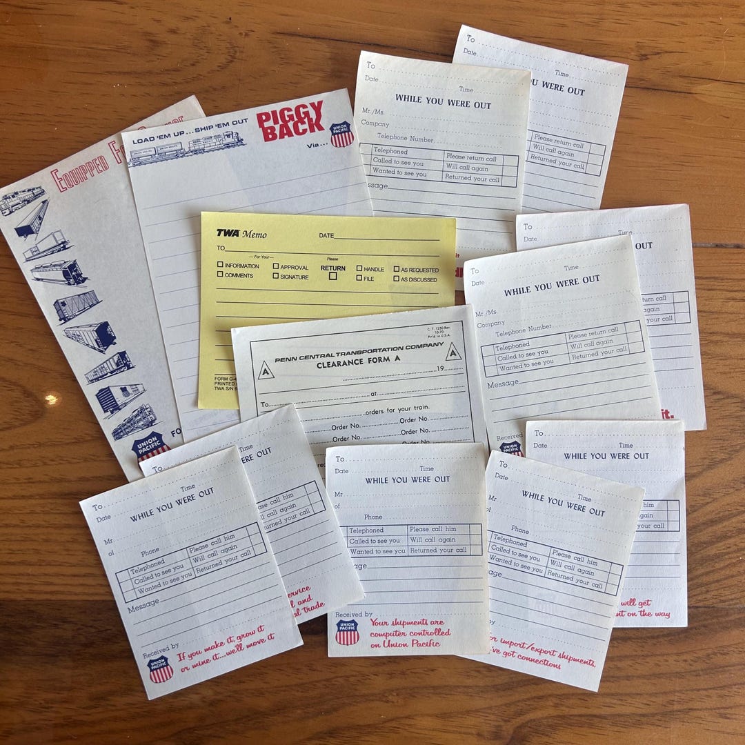 Train Notepad Set of 13 Antique & Vintage Paper Ephemera for Junk ...