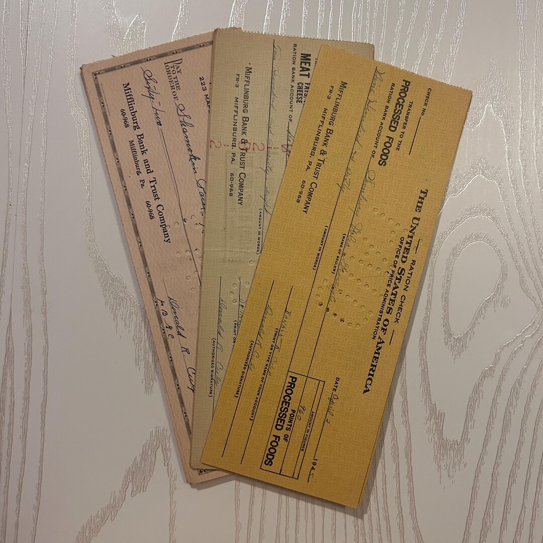 Set of 30, 1930s-1940s CHECKS Handwritten Paper Ephemera Lot for Junk ...