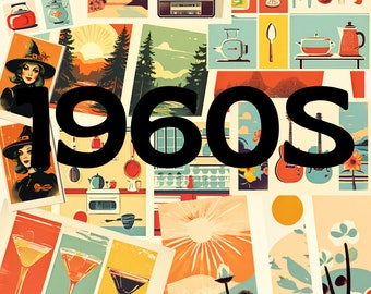 1970s HIPPY CHICK 500+ Retro Printable Images for Junk Journal ...