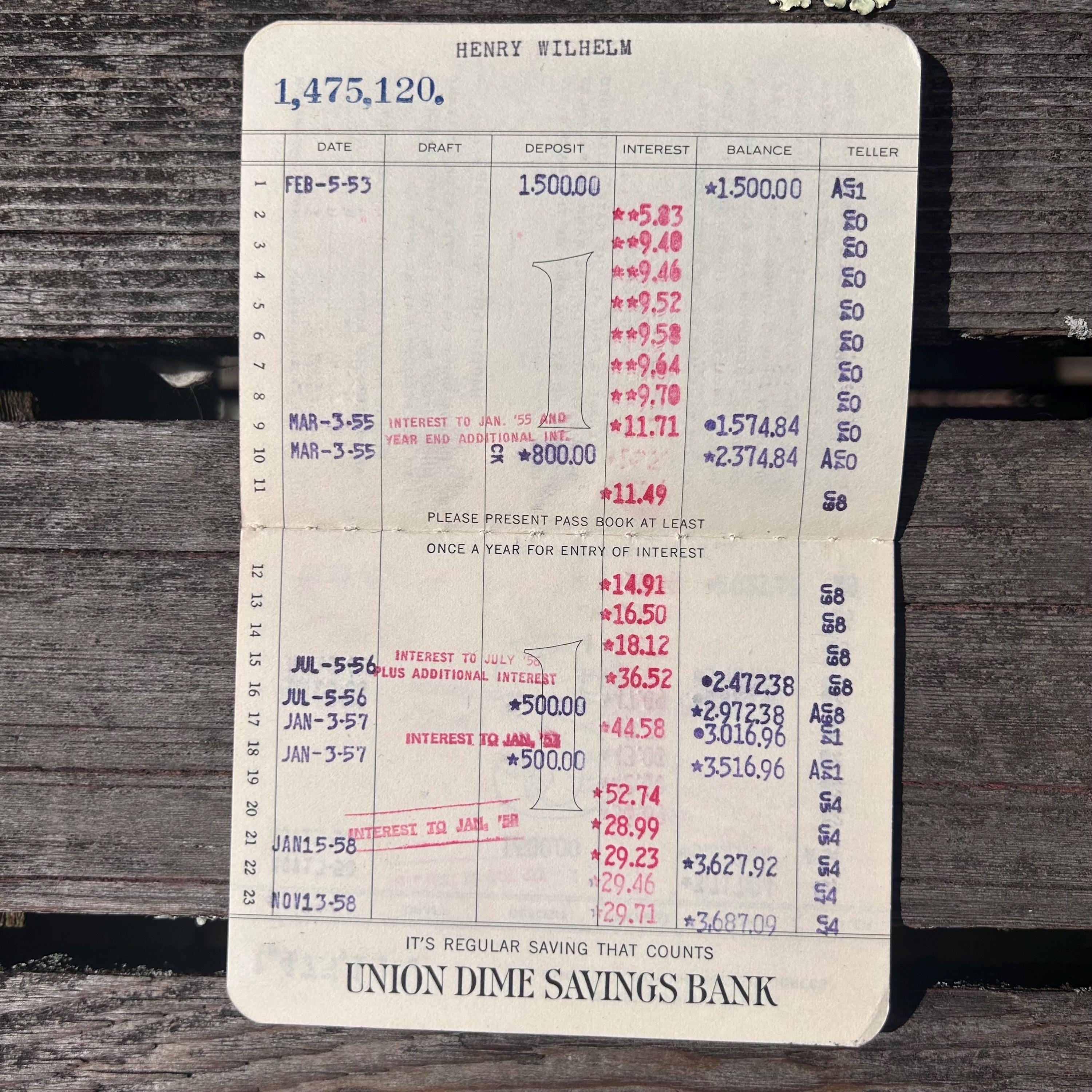 1940s-1960s BANK BOOKS Handwritten Paper Ephemera for Junk Journaling ...