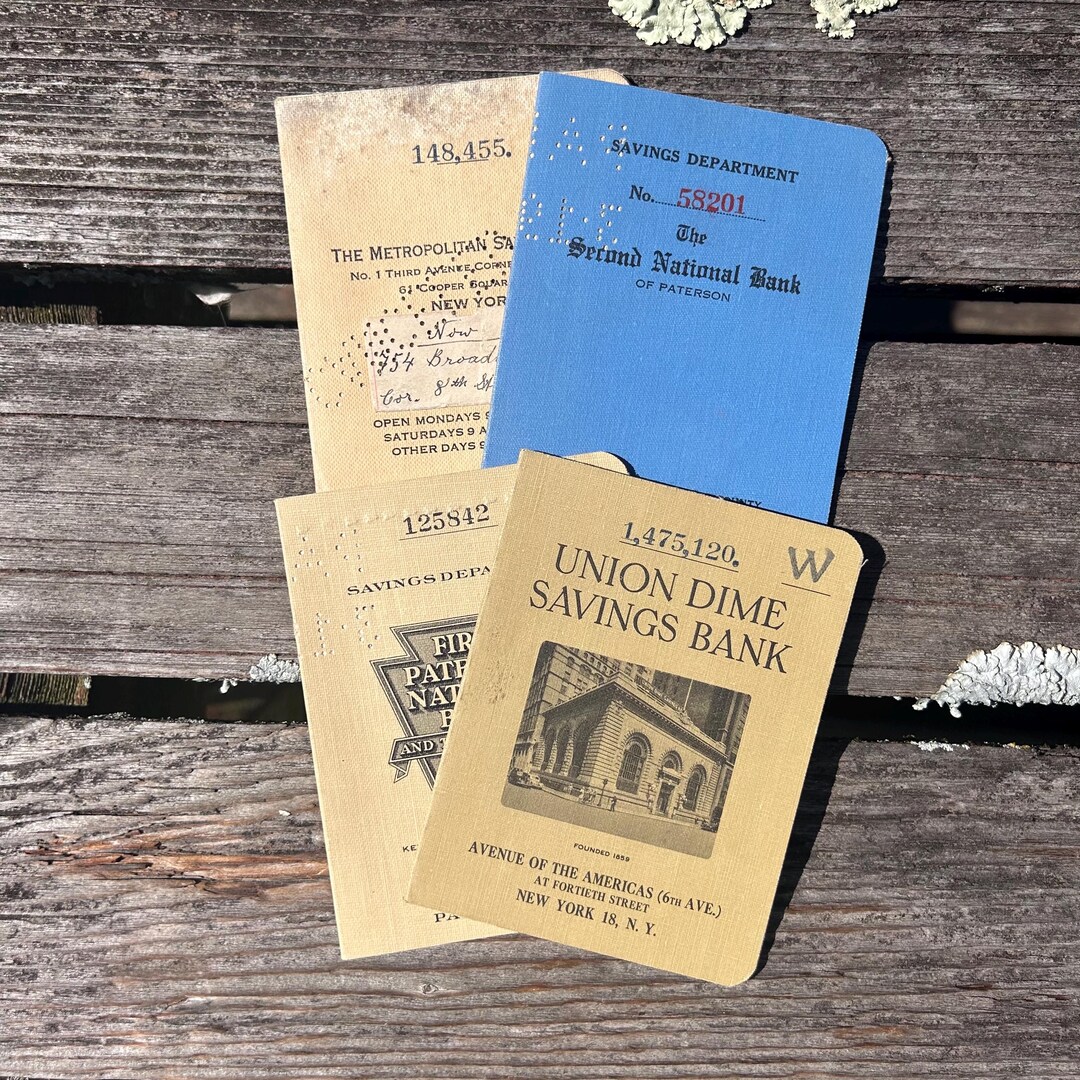 1940s-1960s BANK BOOKS Handwritten Paper Ephemera for Junk Journaling ...
