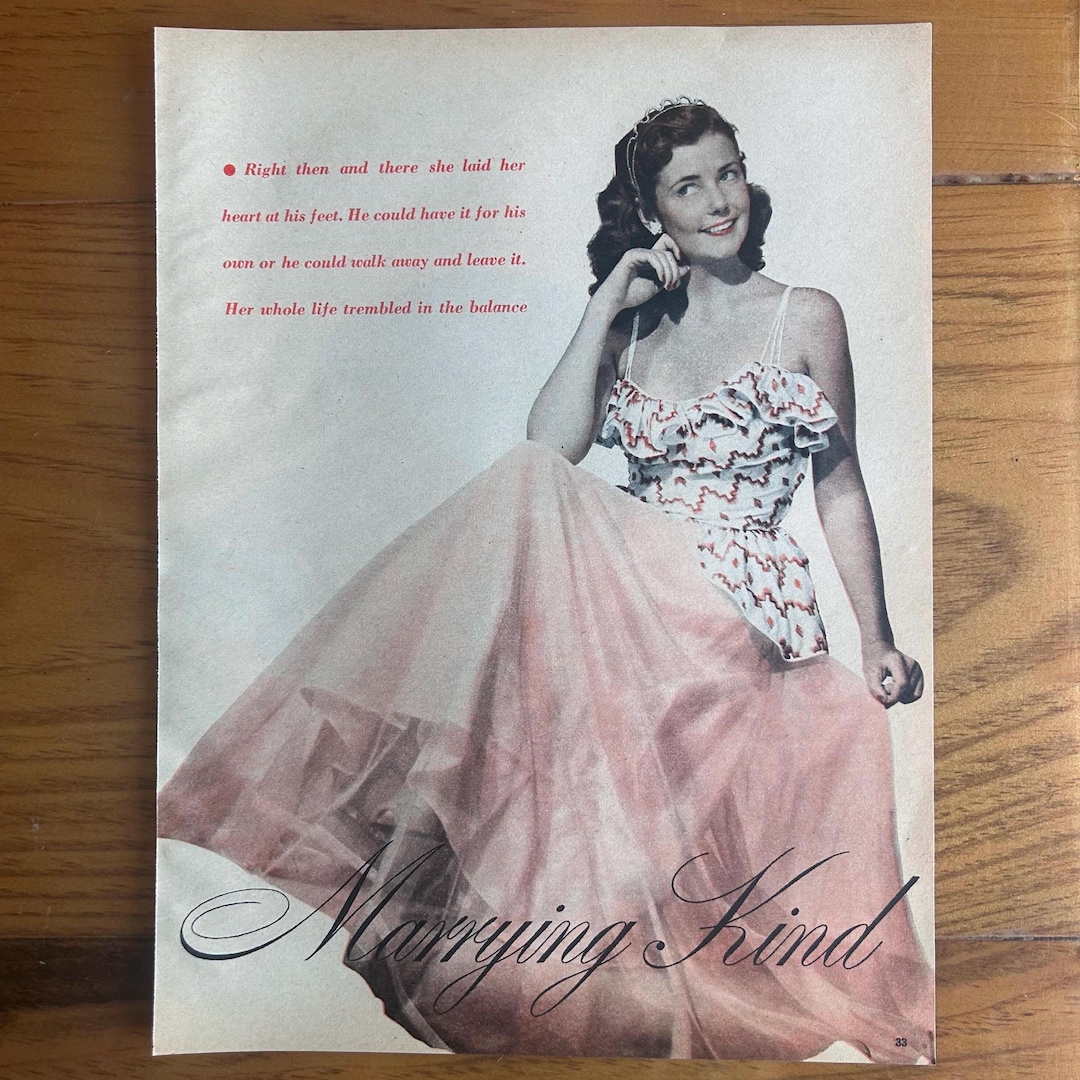 1940s Romantic Magazine Page, Vintage Full Page Valentines, Wedding ...
