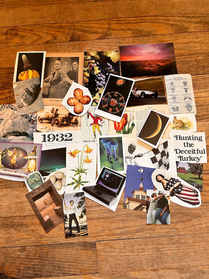 MINI PACK 1oz Random Mini Vintage Images Paper Ephemera for Junk ...