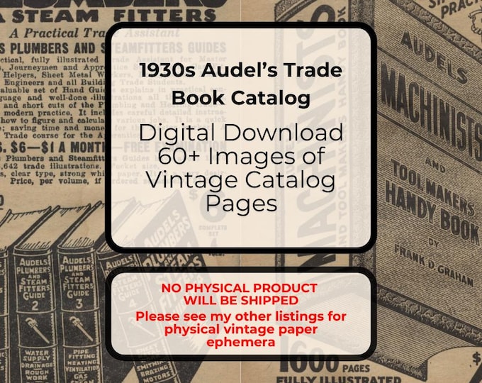 1930s AUDELS CATALOG 30 Printable Images for Junk Journal, Scrapbooking ...