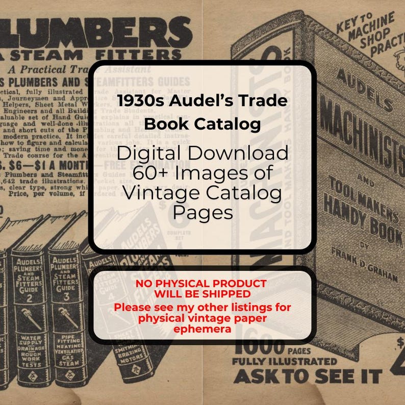 1930s AUDELS CATALOG 30 Printable Images for Junk Journal, Scrapbooking ...