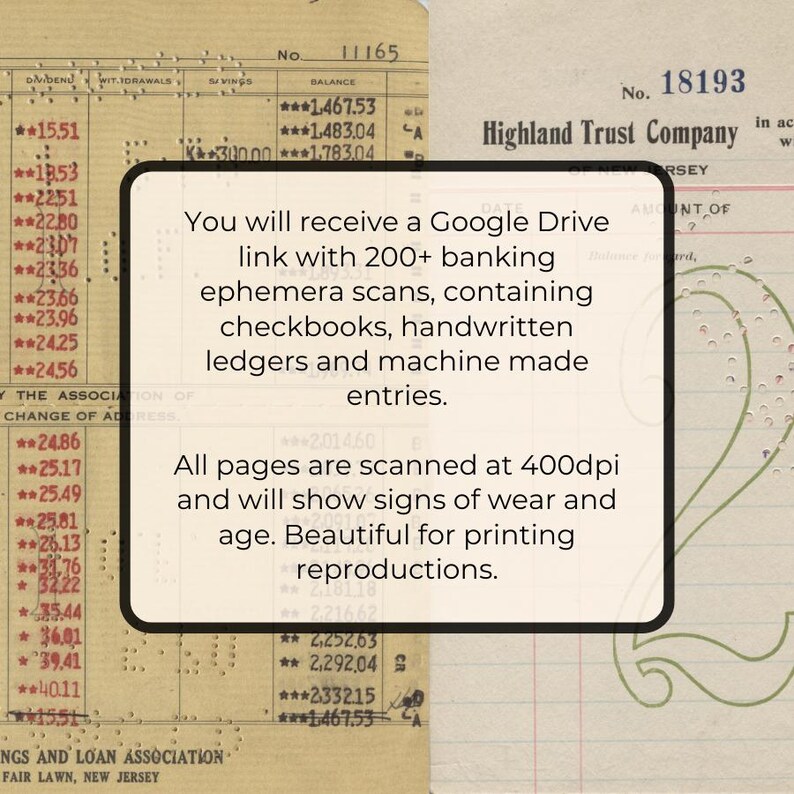 1930s-40s Banking Ephemera 200+ Retro Printable Images for Junk Journal ...