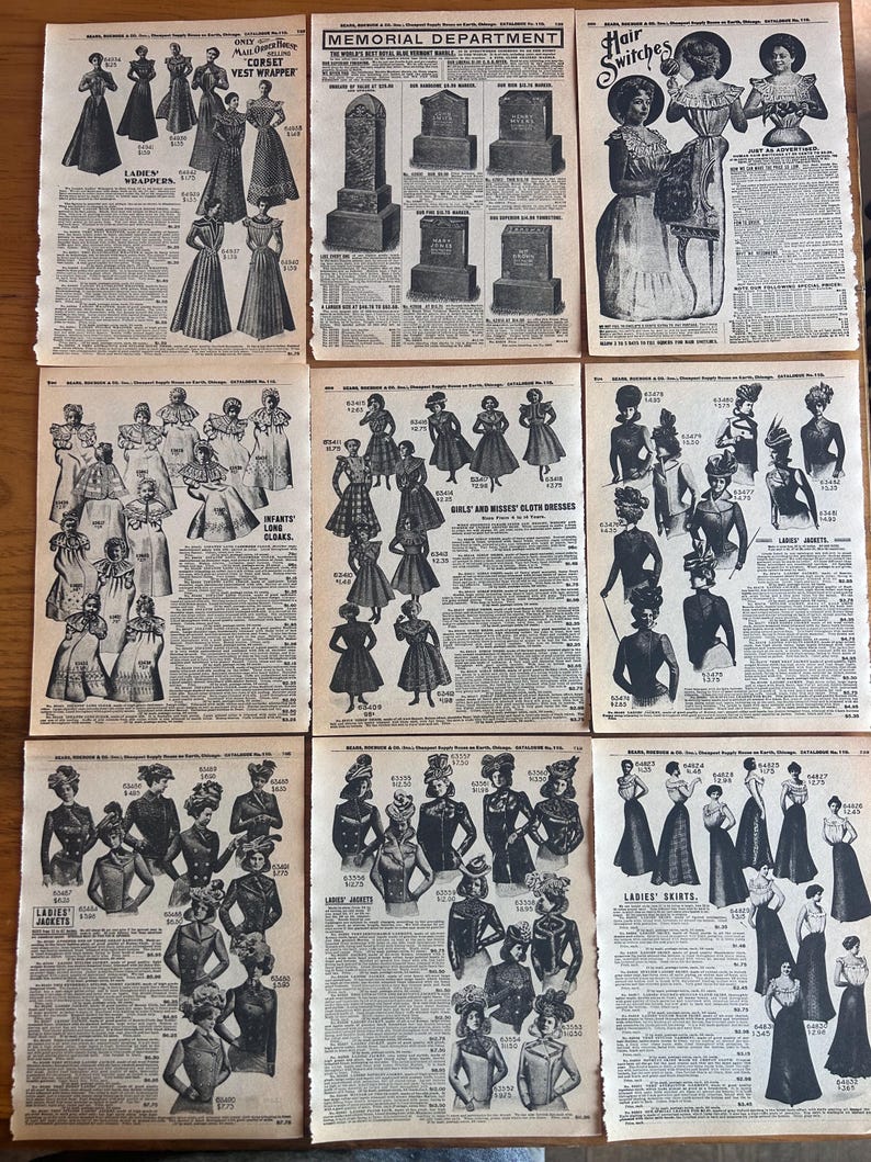 Set of 9, 1909 Sears & Roebuck Catalog 1970s Reprint 1oz Random Vintage ...