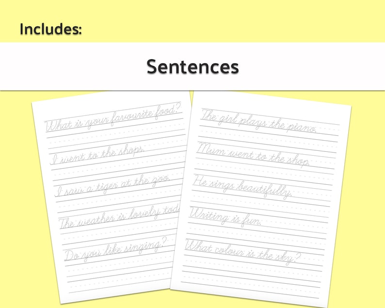Printable Cursive Handwriting Bundle Workbook | Letters, Words ...