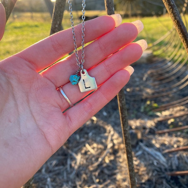Cow Tag Necklace - Etsy