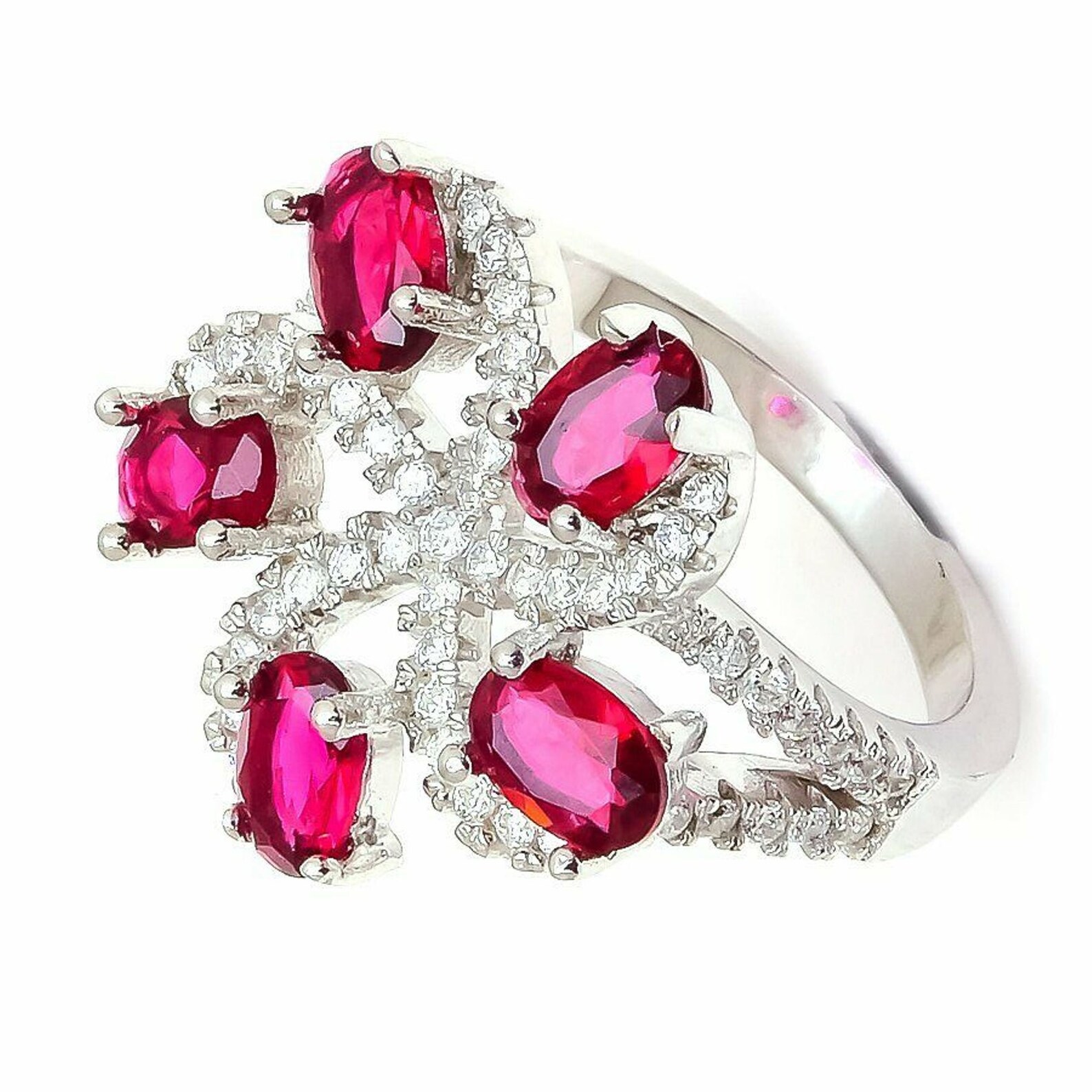 Certified Ruby Ring 4.00 Carat 925 Sterling Silver Handmade | Etsy