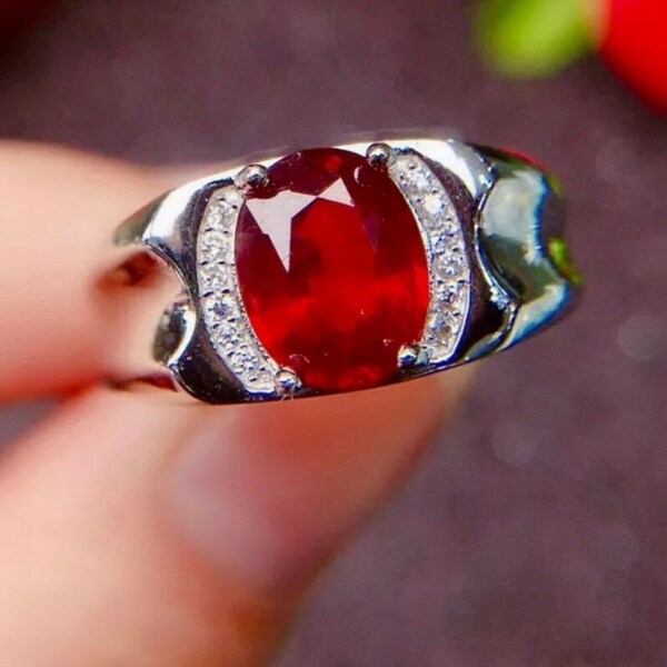 Mens Natural Ruby Ring - Etsy
