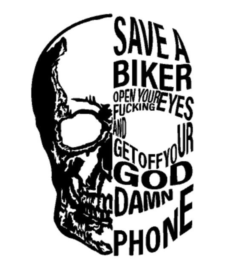 Save a Biker Skull Motorcycle Awareness Car Decal Car - Etsy
