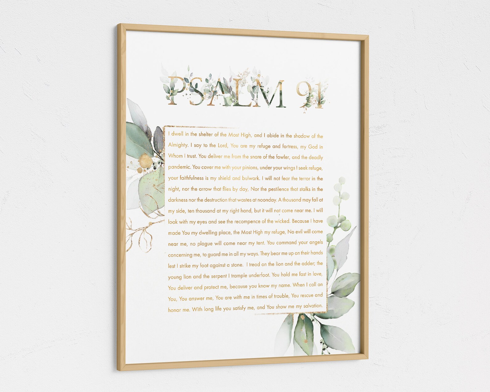 Psalm 91 Printable, First Person, Watercolor Flowers, Instant Download ...