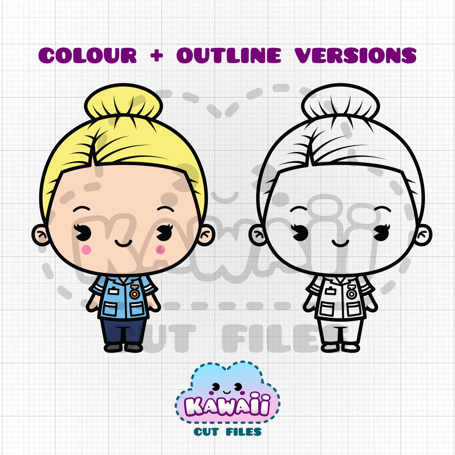 Kawaii Hospital SVG Cut Files Bundle, Cute Kawaii Medical Cutting Files ...