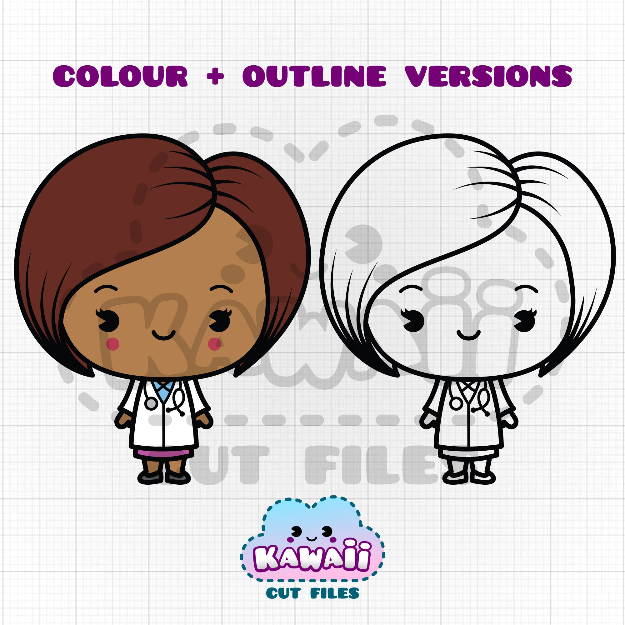 Kawaii Hospital SVG Cut Files Bundle, Cute Kawaii Medical Cutting Files ...