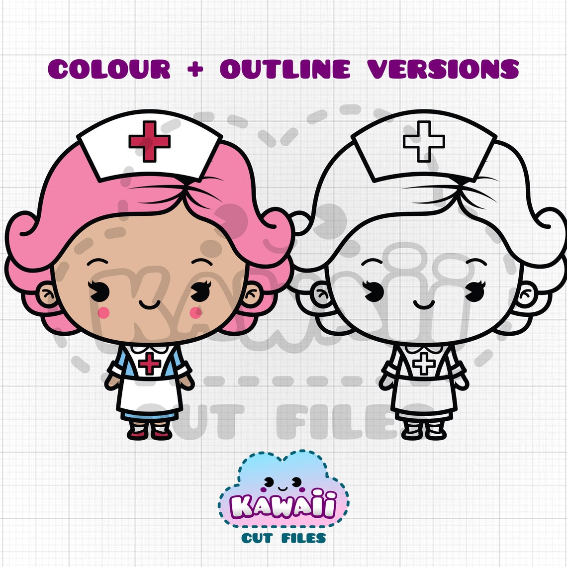 Kawaii Hospital SVG Cut Files Bundle, Cute Kawaii Medical Cutting Files ...