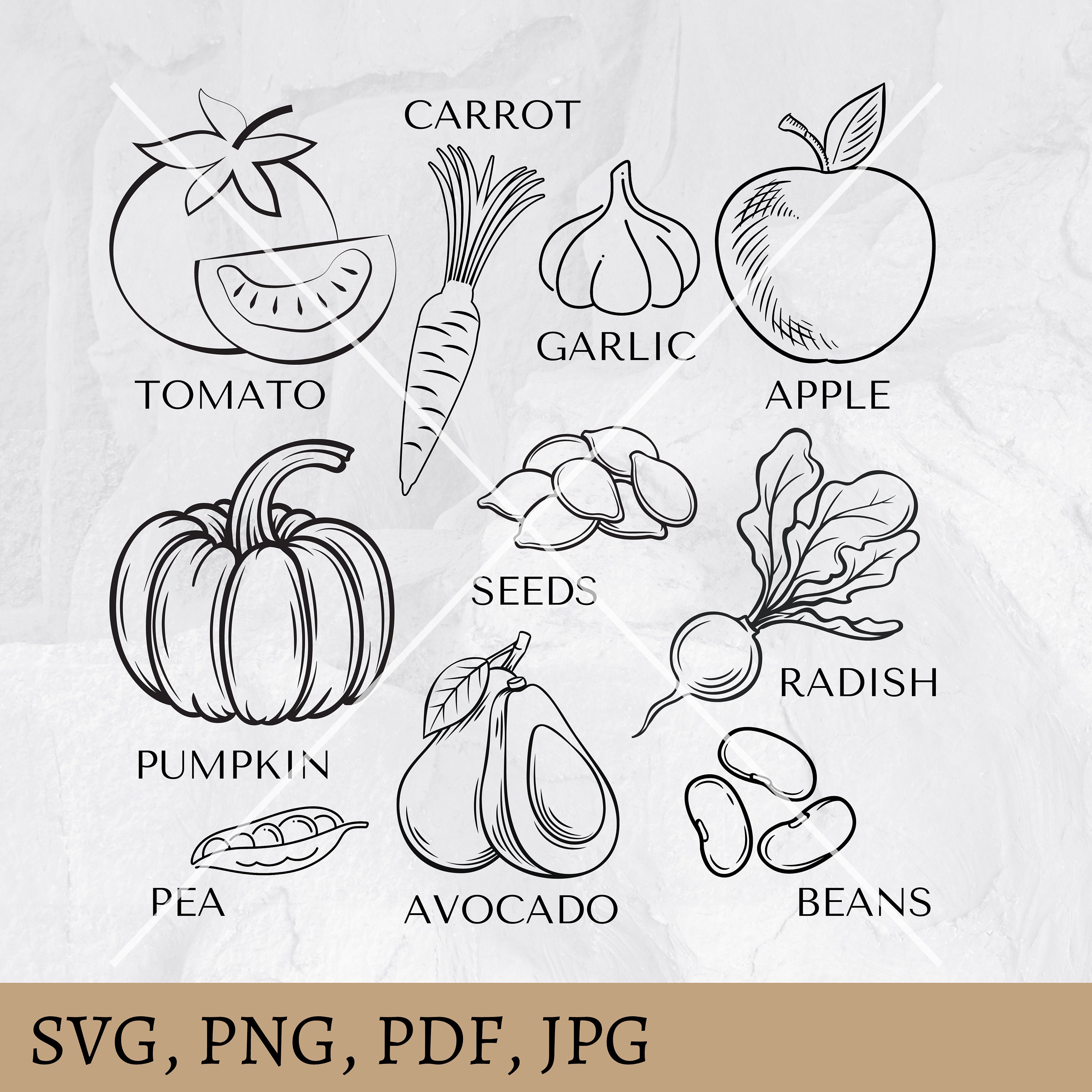 Farm Fresh Produce Fruit Downloadable File SVG, PNG, JPG | Vegetable ...