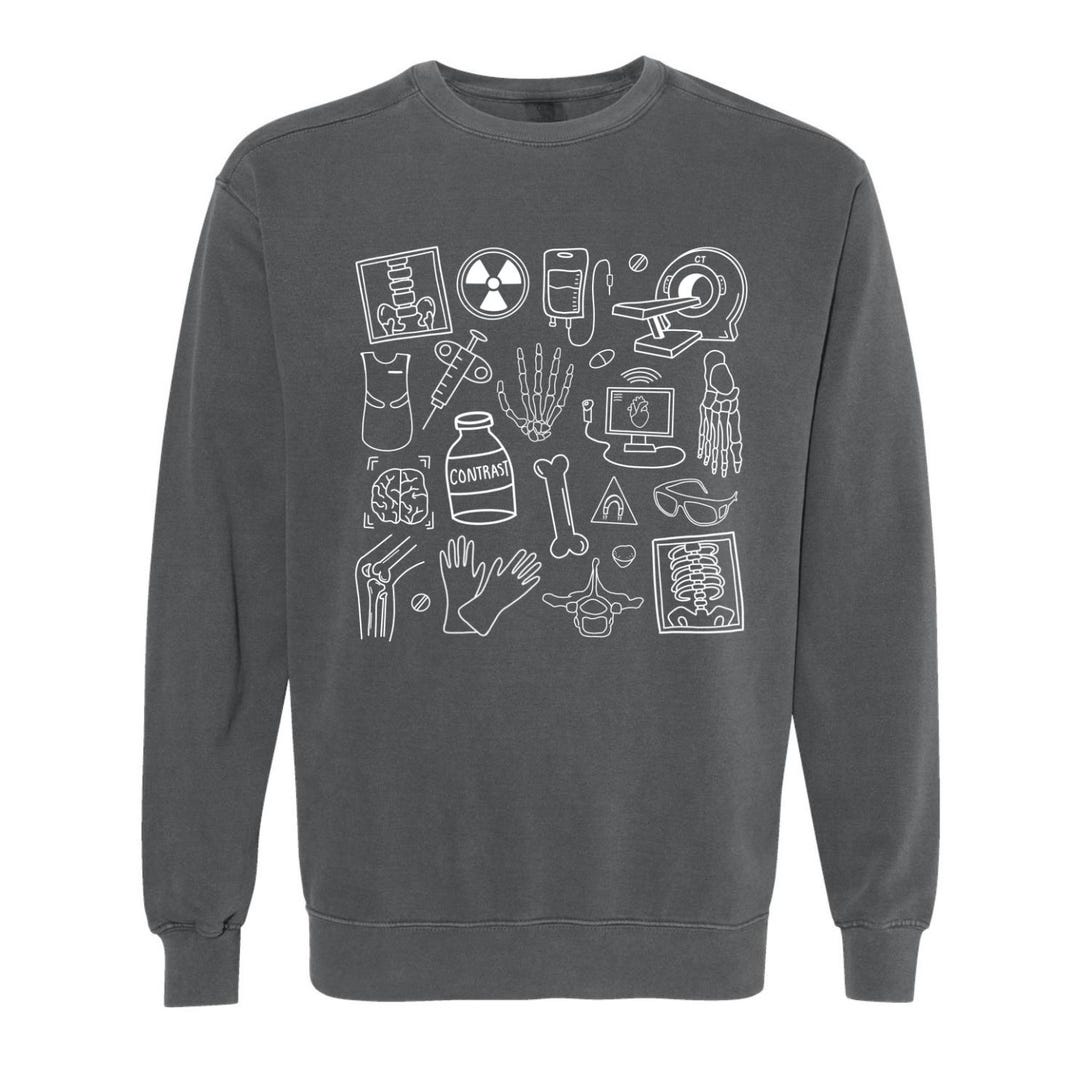 Radiology Doodles Crewneck | Radiology | Radiologist | Rad Tech ...