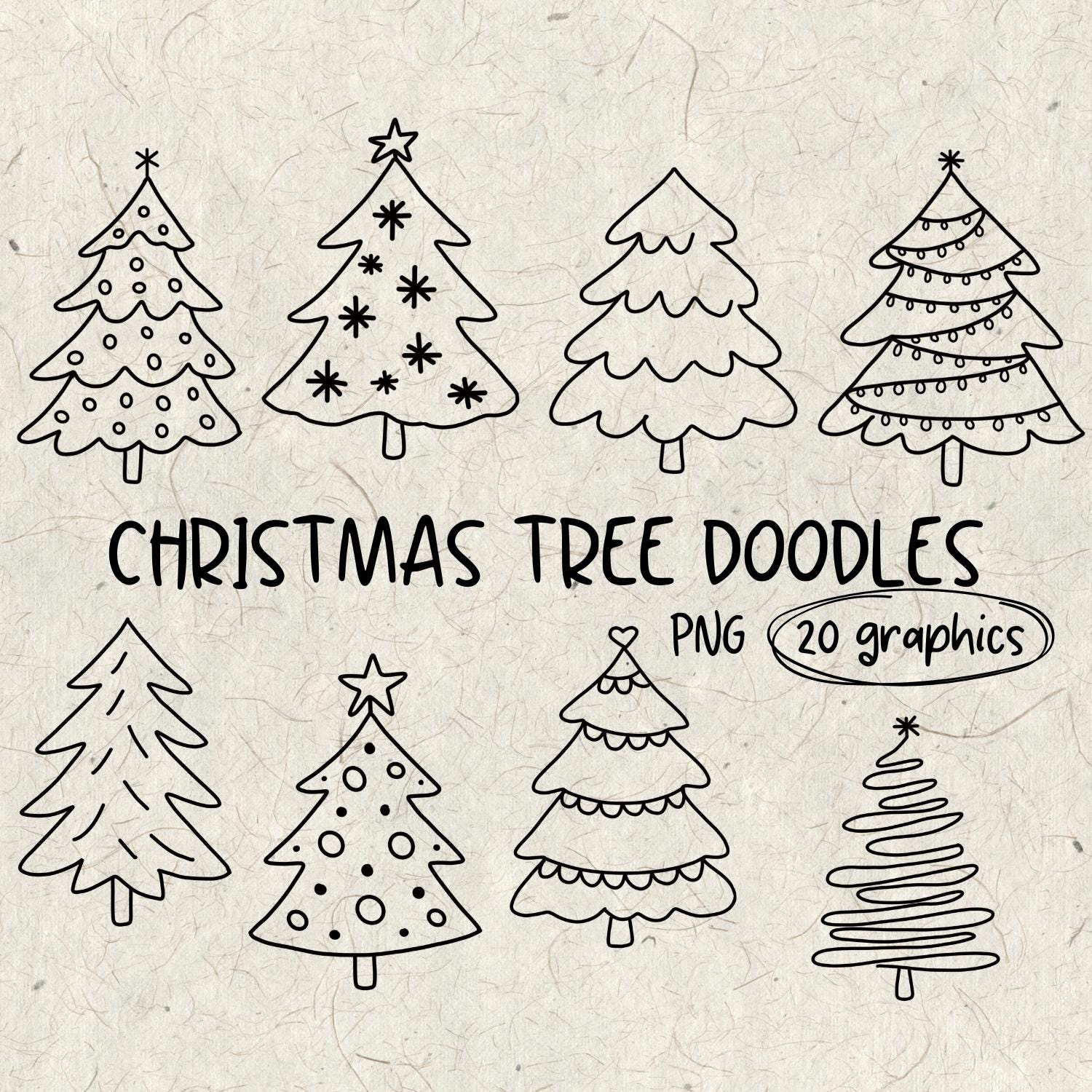Christmas Tree Doodles | Hand Drawn Christmas Tree Doodles | PNG ...