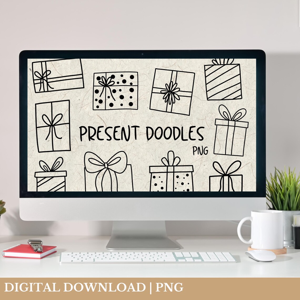 Christmas Present Doodles | Hand Drawn Christmas Doodles | PNG ...