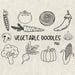 Vegetable Doodles | Hand Drawn Veggie Doodles | PNG | Digital Downloads ...