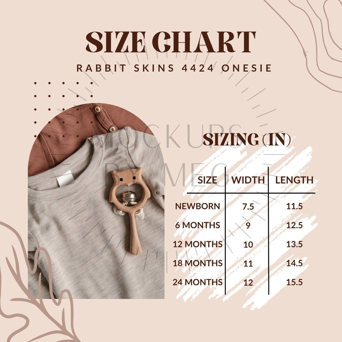 Rabbit Skins 4424 Onesie Size Chart | Baby Onesie Size Chart | Rabbit ...