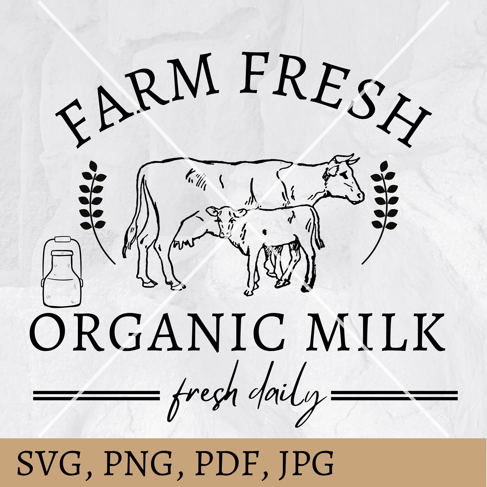 Farm Fresh Milk Downloadable File SVG, PNG, JPG | Cow | Farm | Farm ...