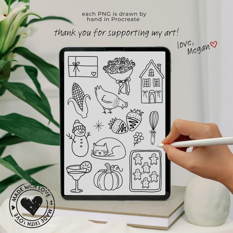 Christmas Snowman Doodles | Hand Drawn Snowman Doodles | PNG | Digital ...